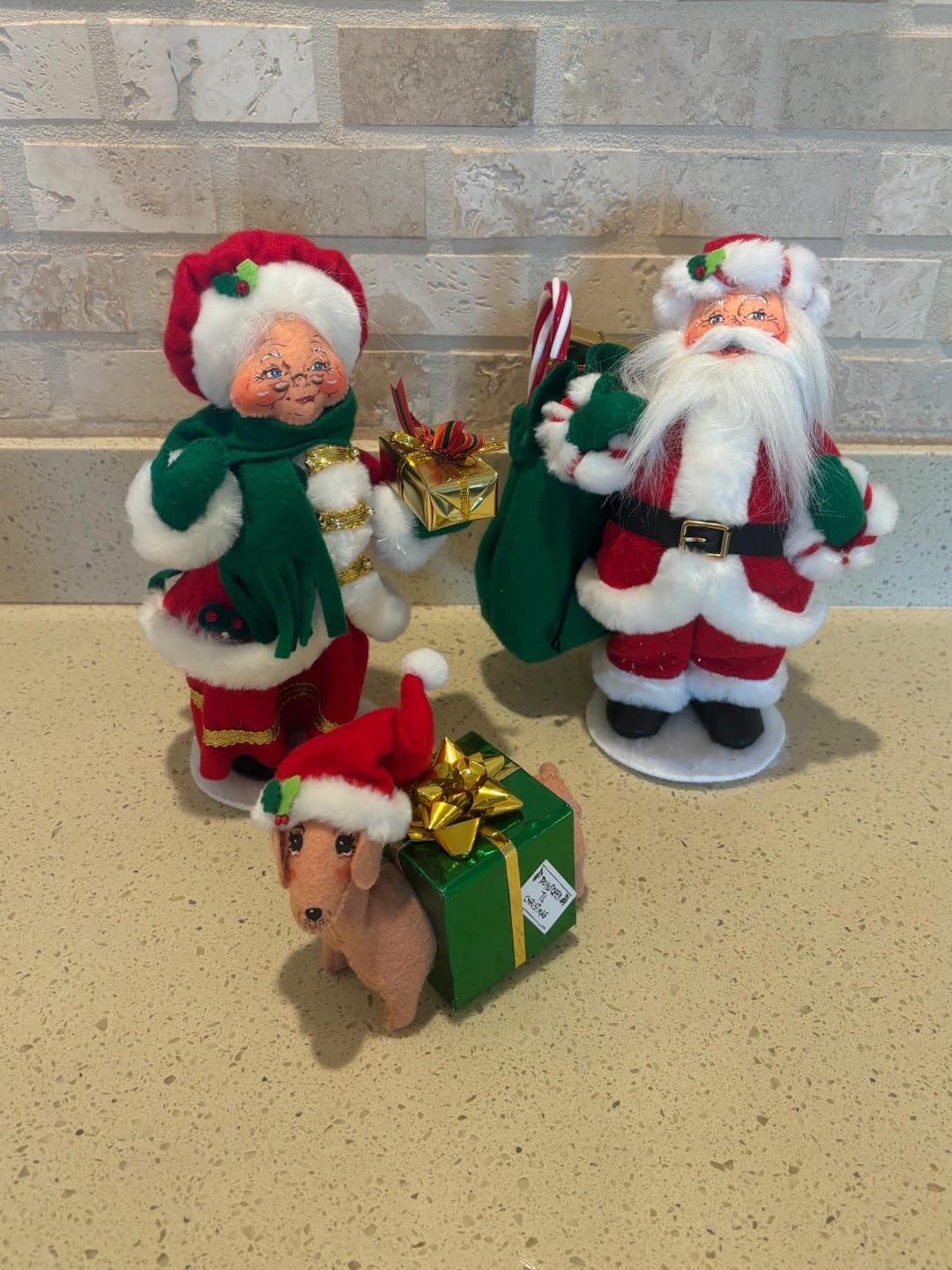 Annalee Christmas Dolls Santa, Mrs. Claus and Dog Set of 3 - Etsy