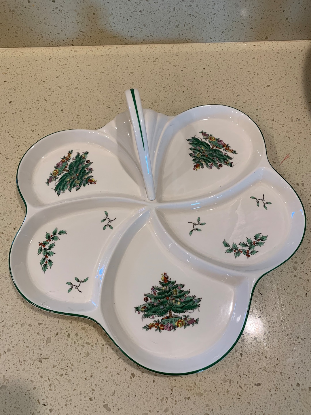 RARE Vintage Spode Impl Divided White Flower Relish Serving Tray Plate ...