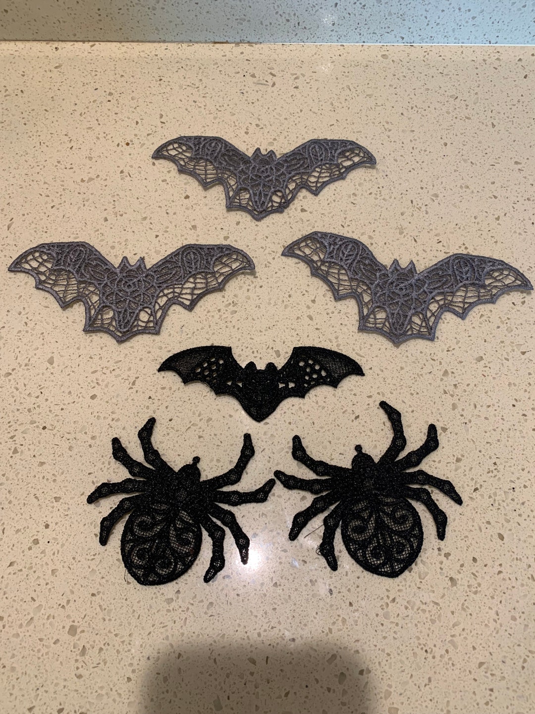 Free Standing Lace Spider and Bats for Halloween - Etsy