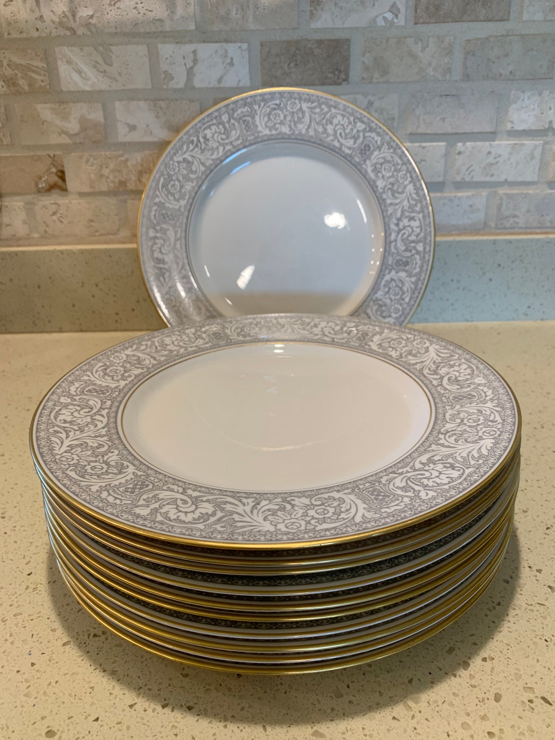 Franciscan USA Grey Renaissance 10 5/8" Dinner Plate - 1963 Gold Sold ...