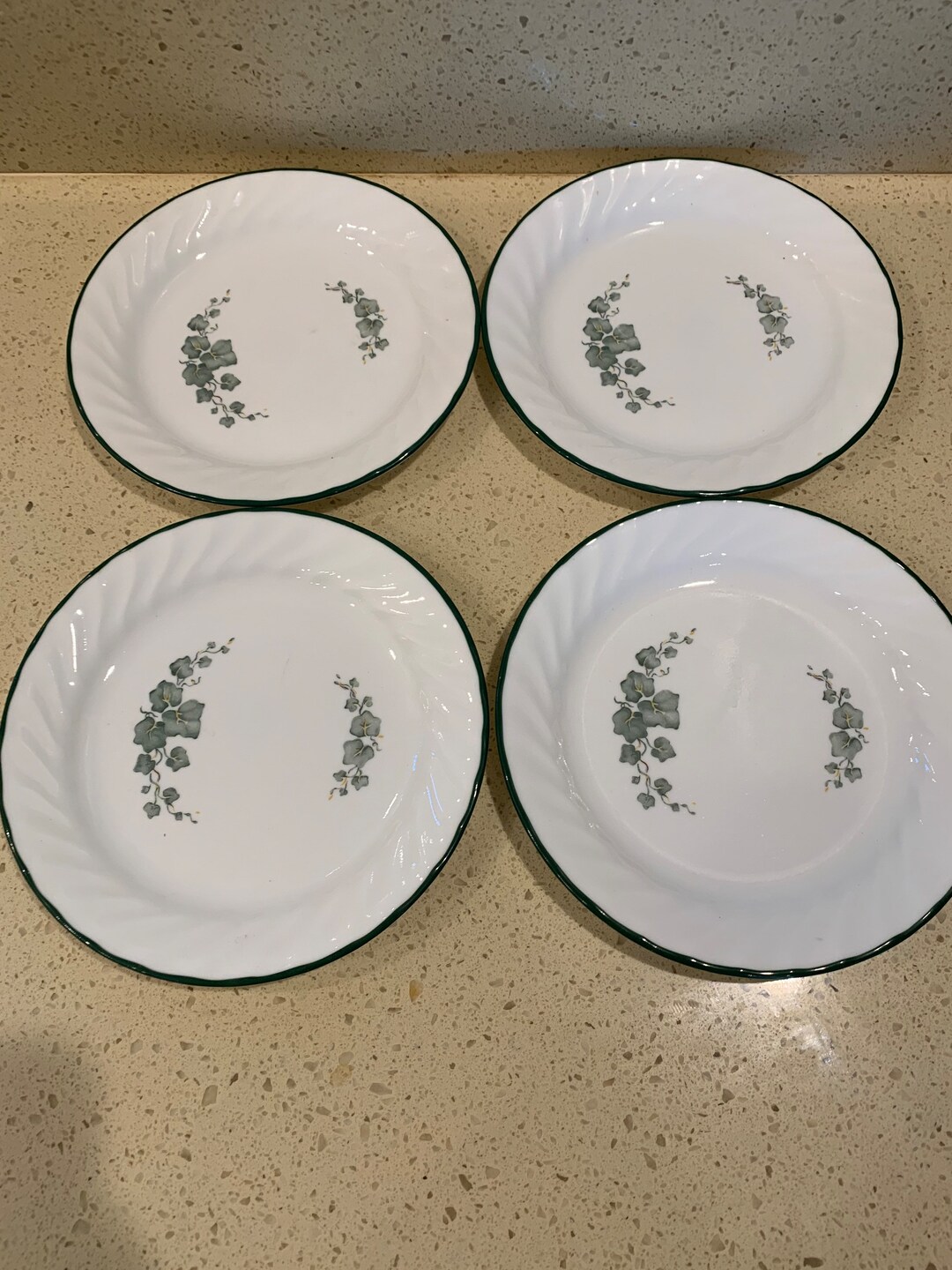 Corelle CALLAWAY IVY - 7 1/4” Bread Dessert Plates Set of 4. Swirl ...