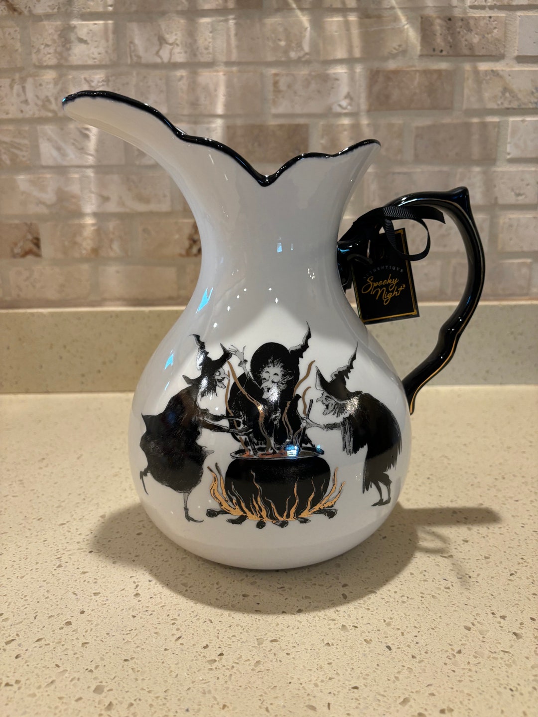 Potters Studio Halloween Pitcher Witch Raven Jack-o'lantern Pumpkin ...