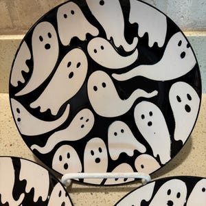 Elum Home Halloween WHITE GHOST Appetizer/ Salad Plate Set of 4 - NEW ...