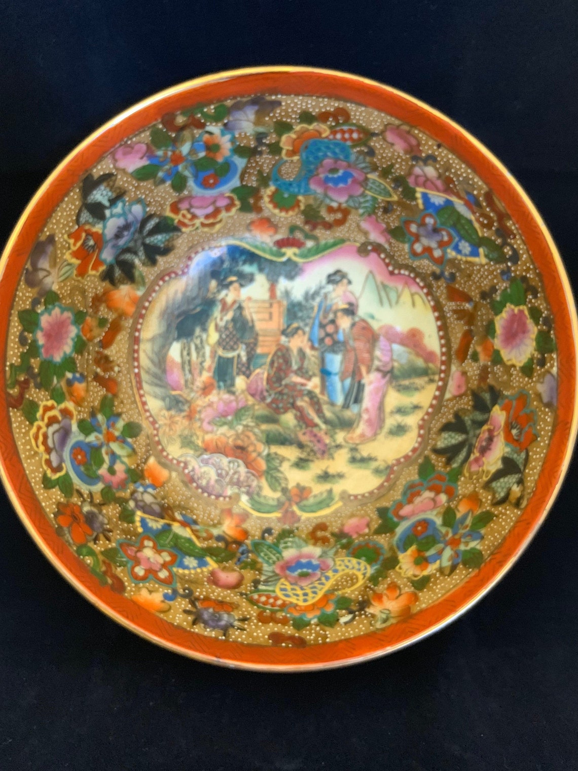Asian hand painted Bowl | Etsy