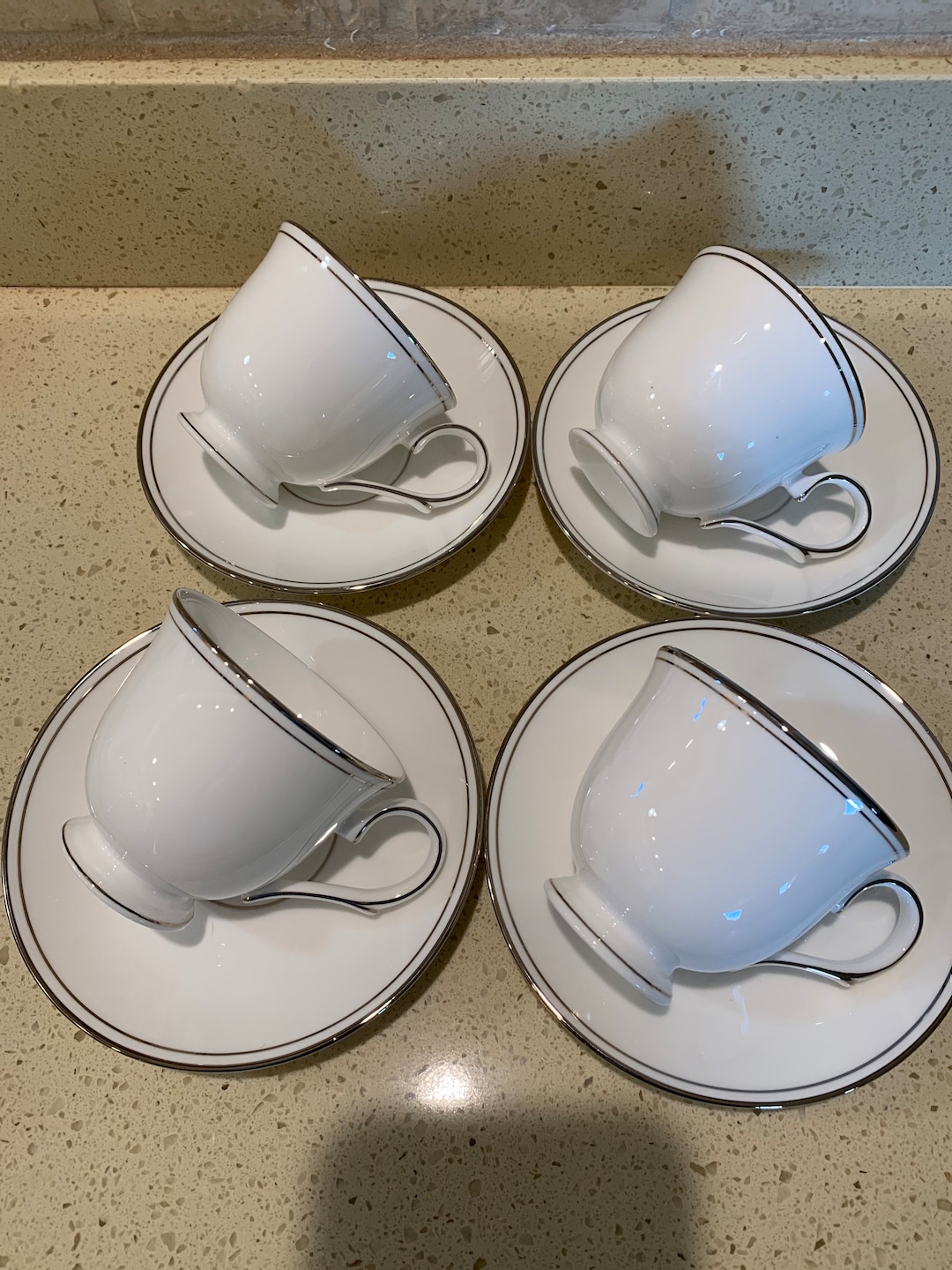 Lenox Federal Platinum Tea Cup and Saucer Set 4 Sets New - Etsy