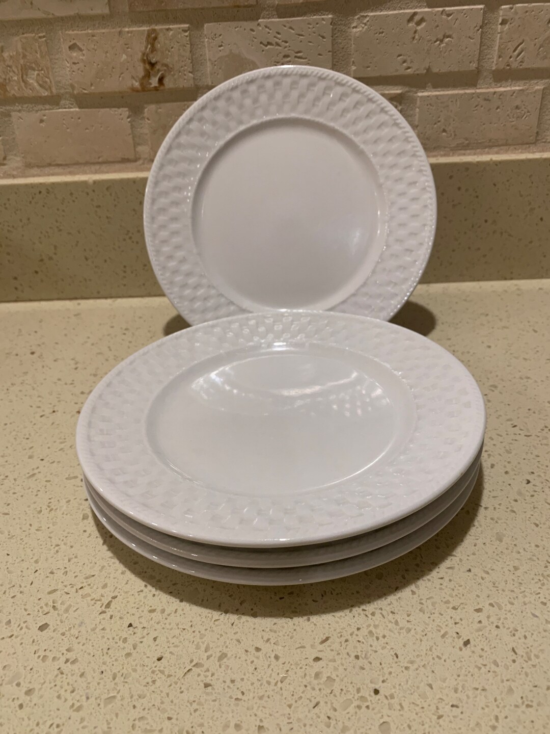 Oneida WICKER (basketweave) White 7 1/2” Salad Plates Lot of 4 - Etsy