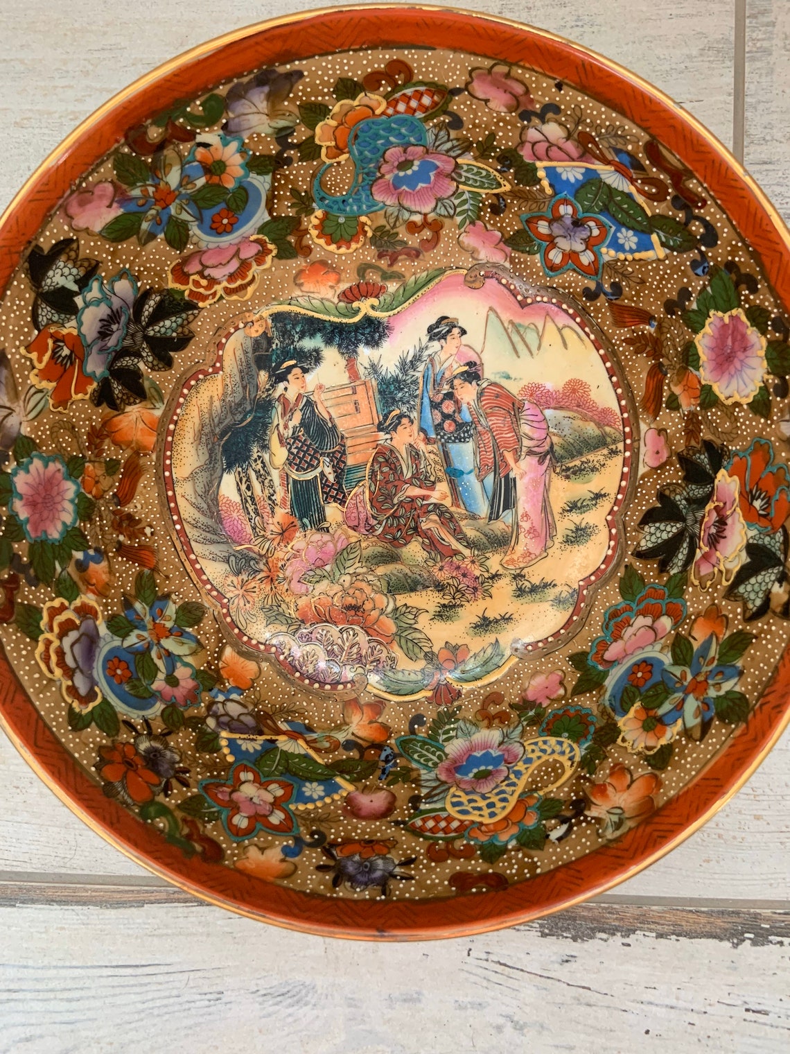 Asian Hand Painted Bowl - Etsy