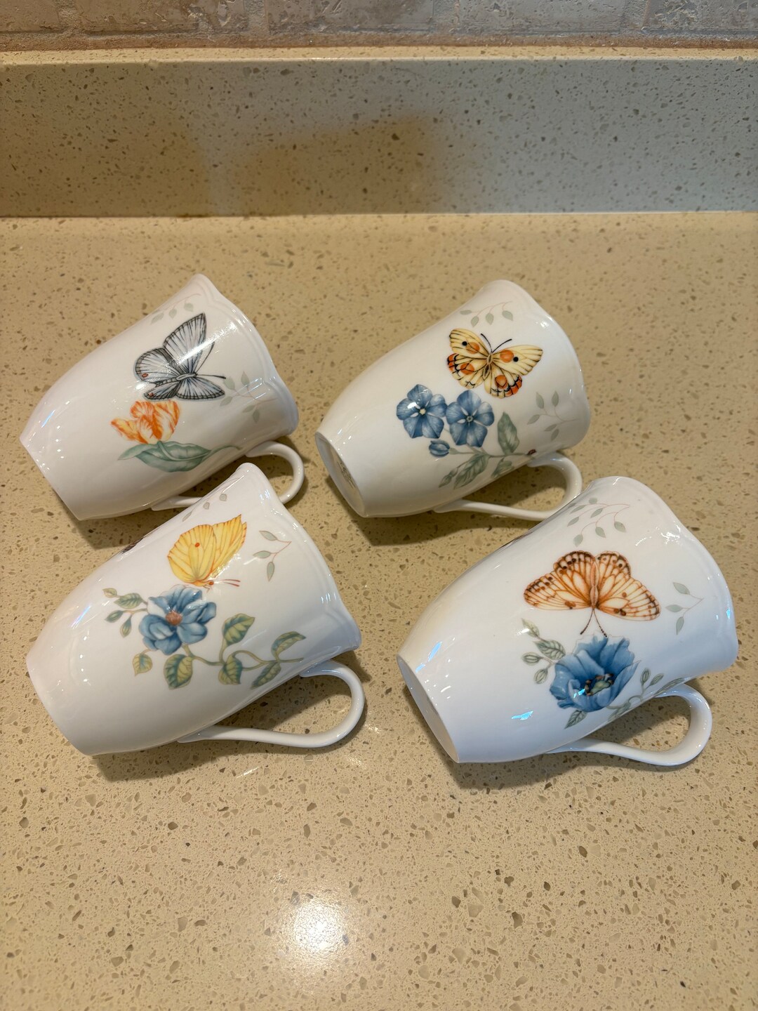 Lenox Butterfly Meadow Tea Coffee MUGS Set of 4 New With Tags Assorted ...