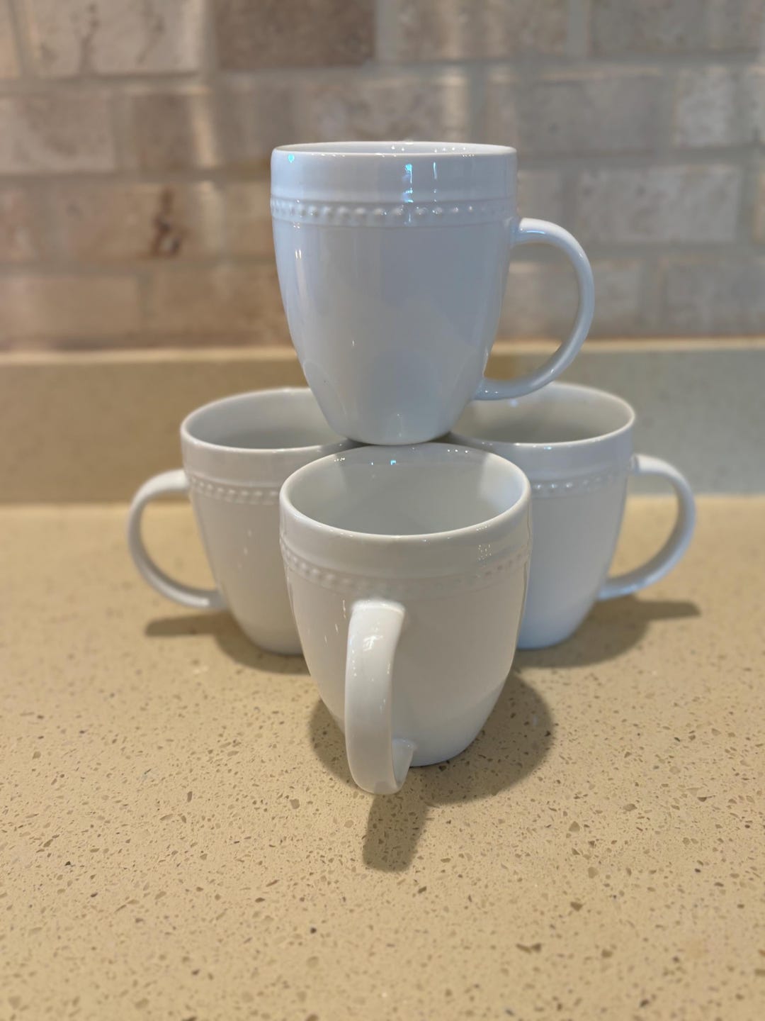 Threshold Porcelain White Beaded Coffee Tea Mug Cup Set of 4 - Etsy