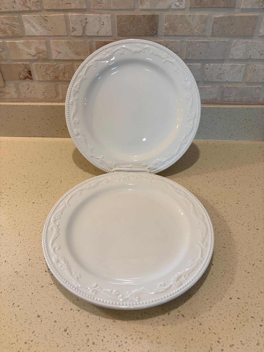 Mesa International White Scroll Plates Chargers 12 Inch Sold Sets of 2 ...