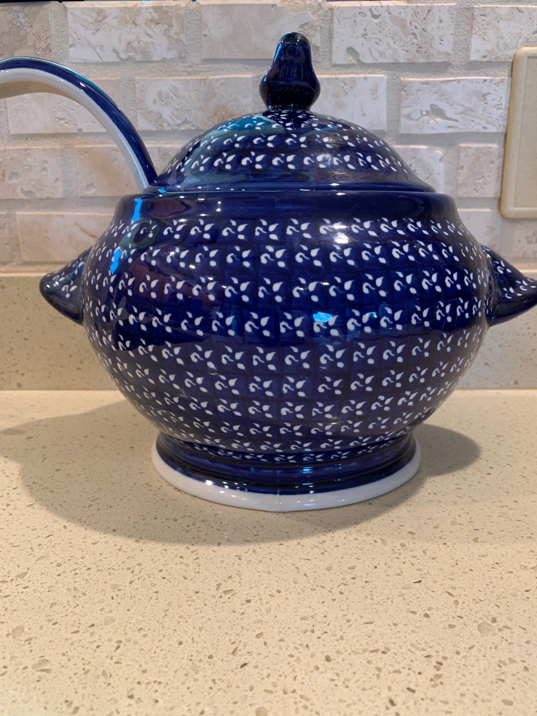 Large Soup Tureen With Ladle Handmade Polish Pottery Boleslawiec - Etsy