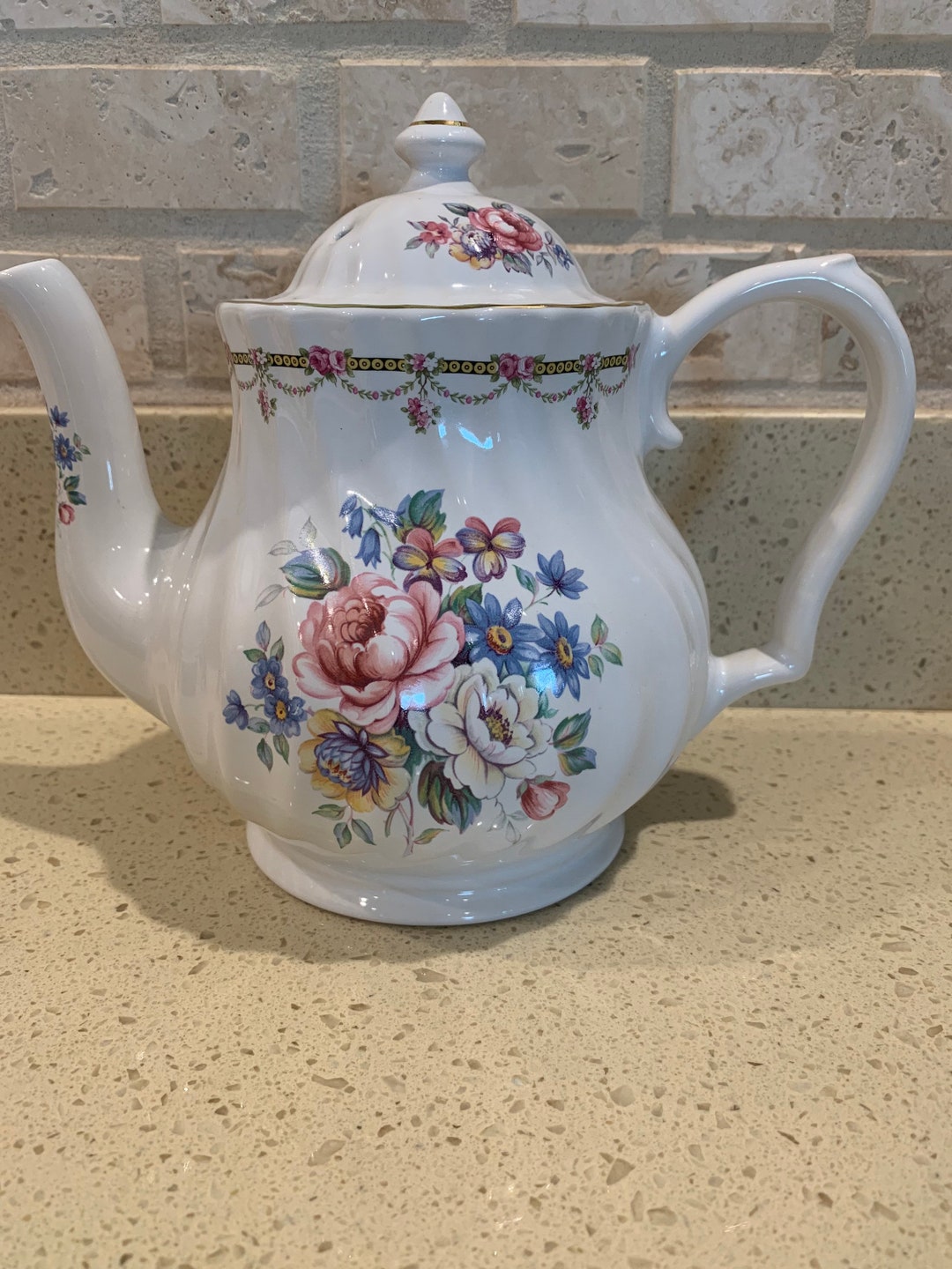 Lefton Floral Teapot Rare - Etsy