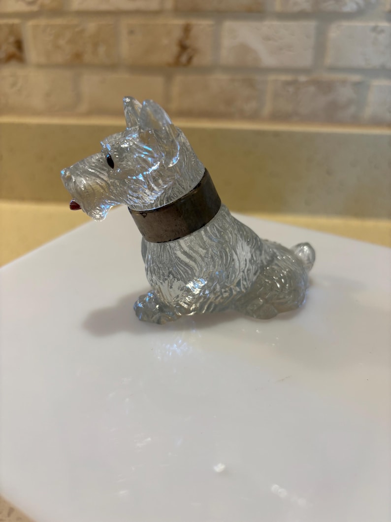 1920s Vintage Victorian Clear Glass Terrier Dog Shape Inkwell Old Rare ...