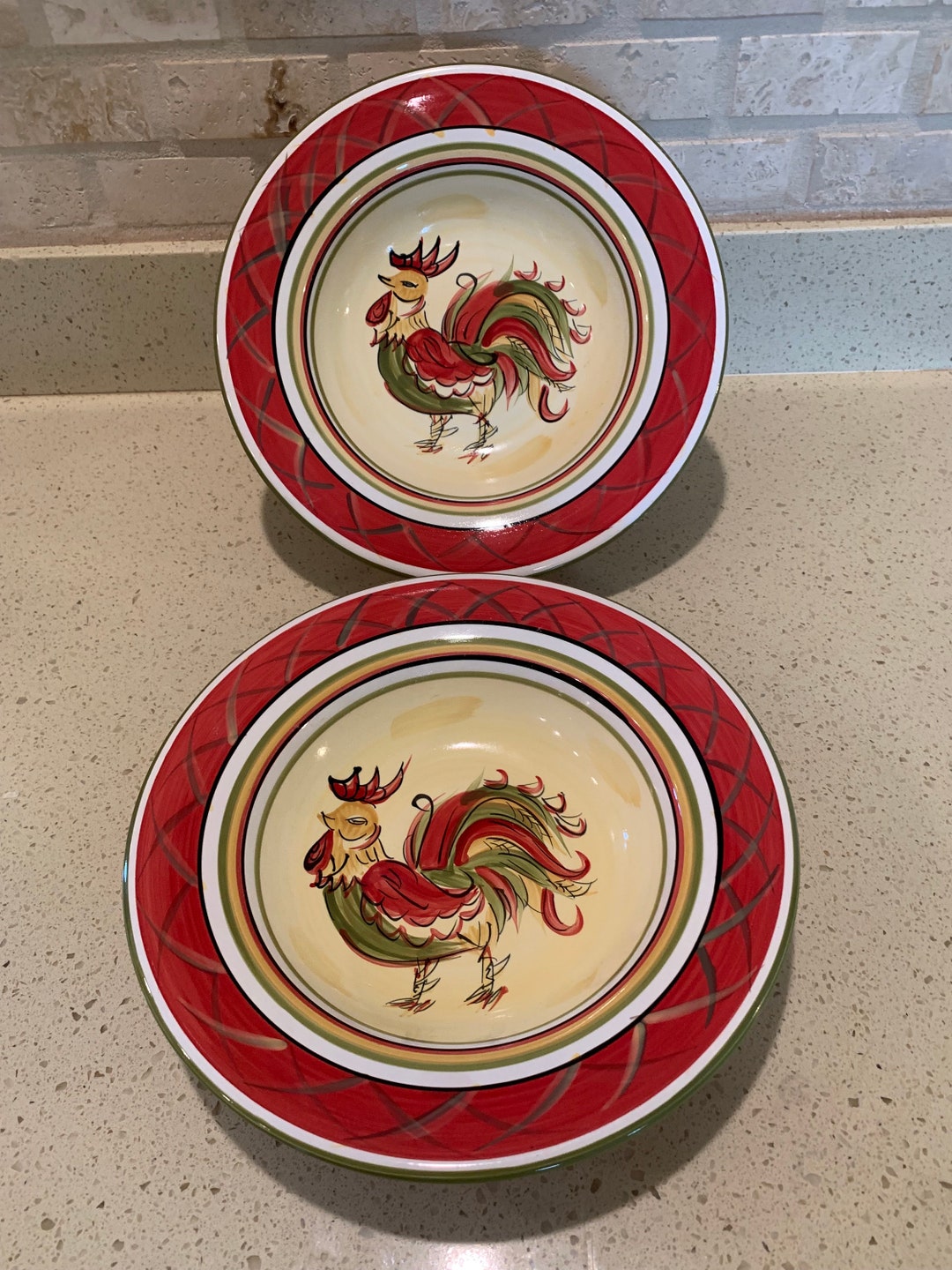 Country Rooster HD Designs Soup Pasta BOWL Bowls Red Everyday Living ...