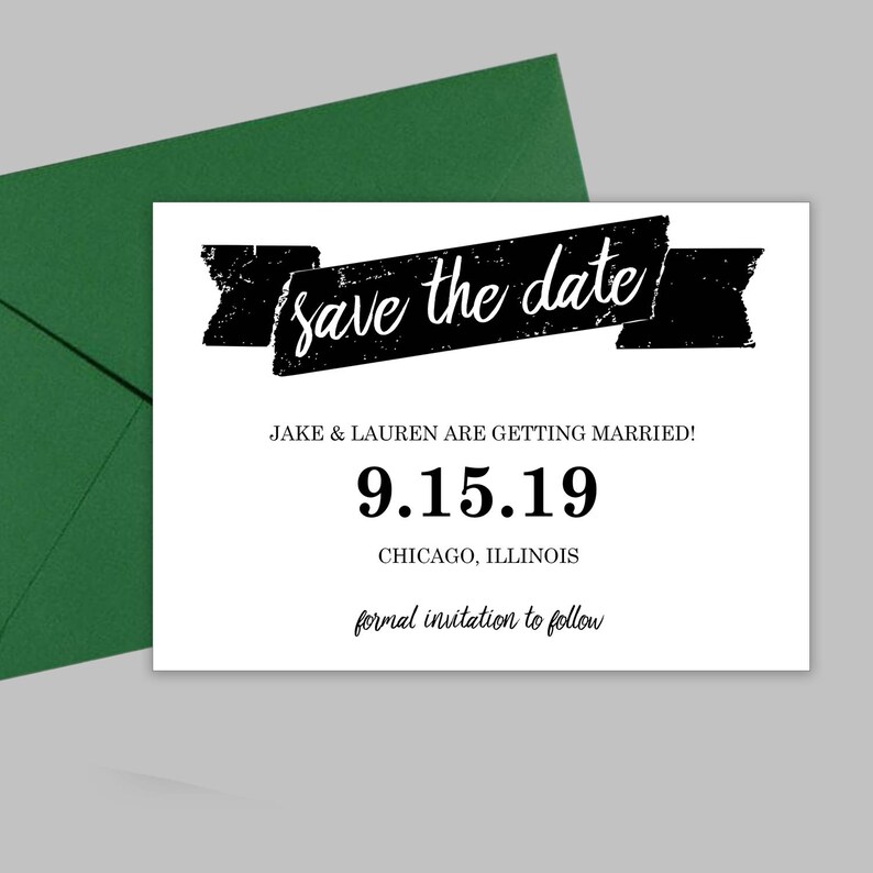Banner Save the Date Printable Template Downloadable Save - Etsy