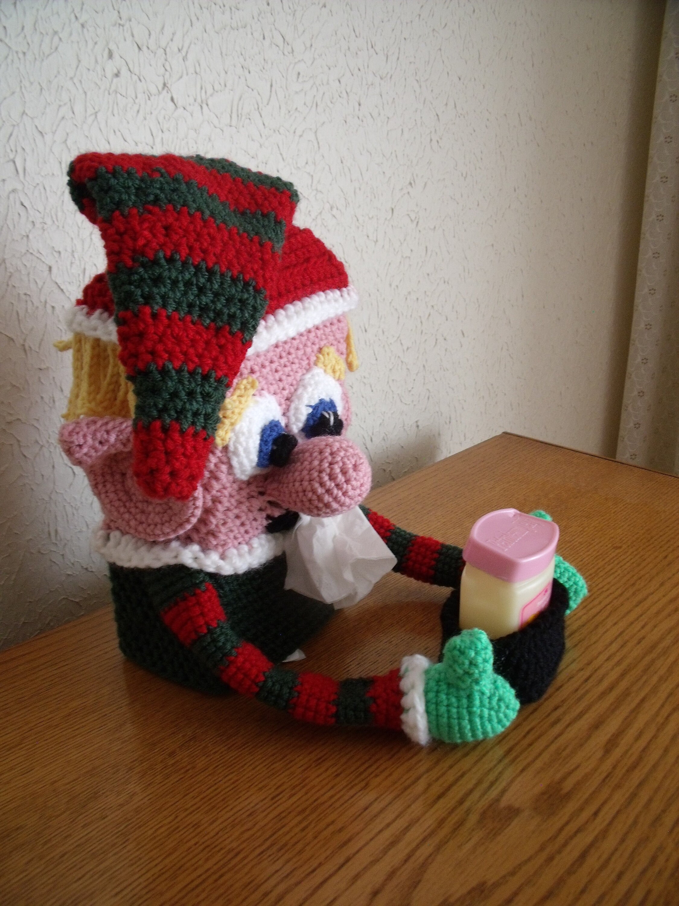 Sneezy Elf Crochet Tissue Box Cover/sniffle Station - Etsy