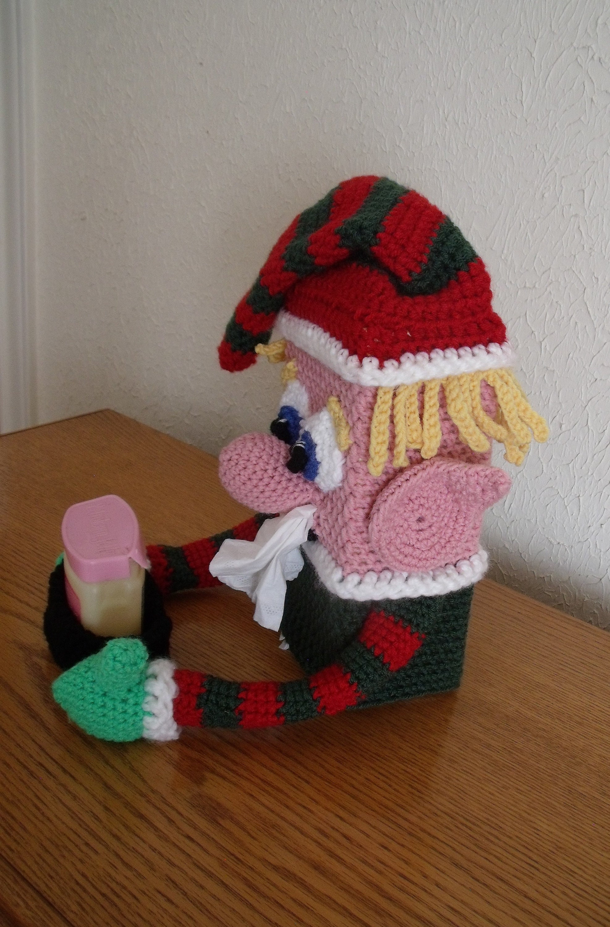 Sneezy Elf Crochet Tissue Box Cover/sniffle Station - Etsy