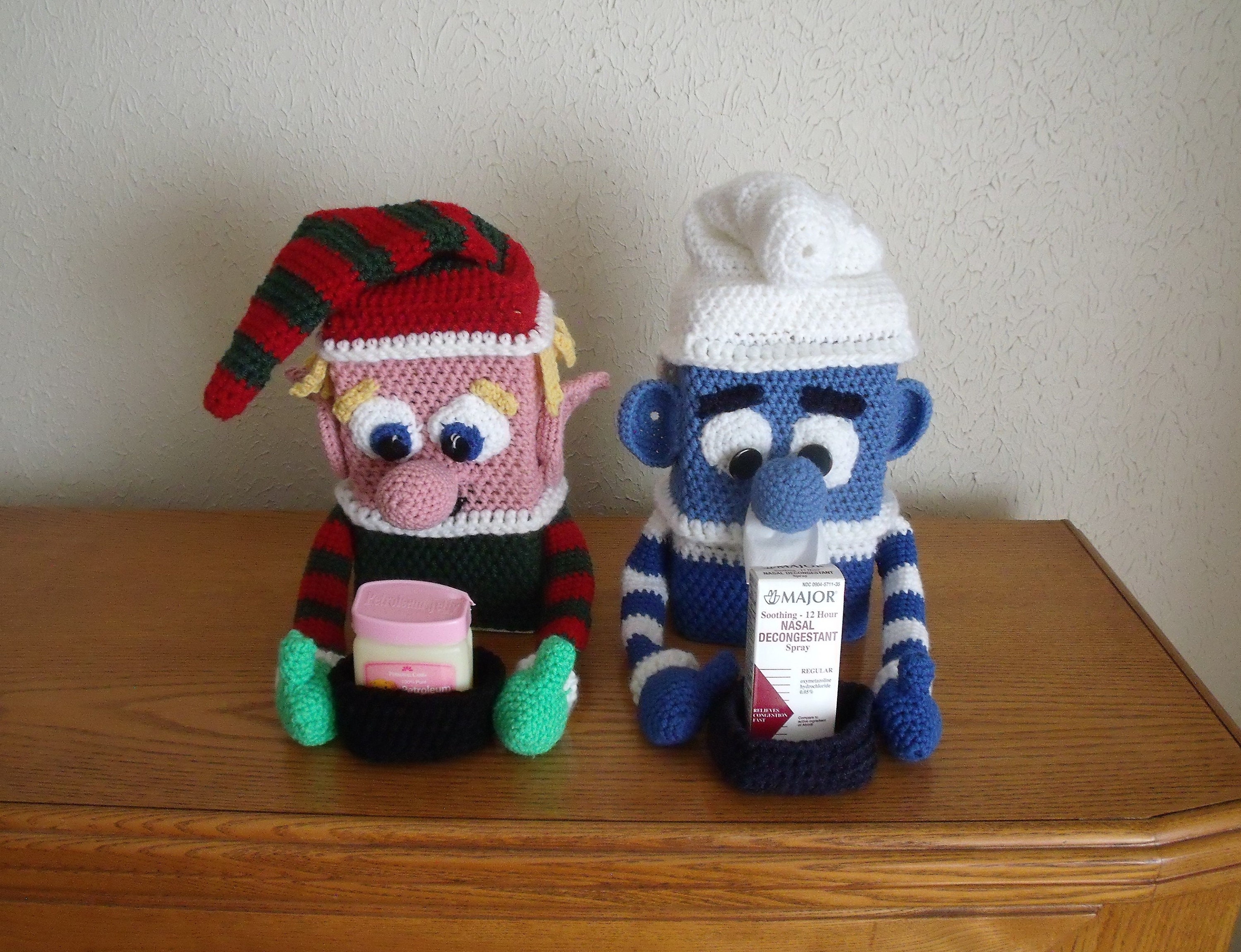 Sneezy Elf Crochet Tissue Box Cover/sniffle Station - Etsy
