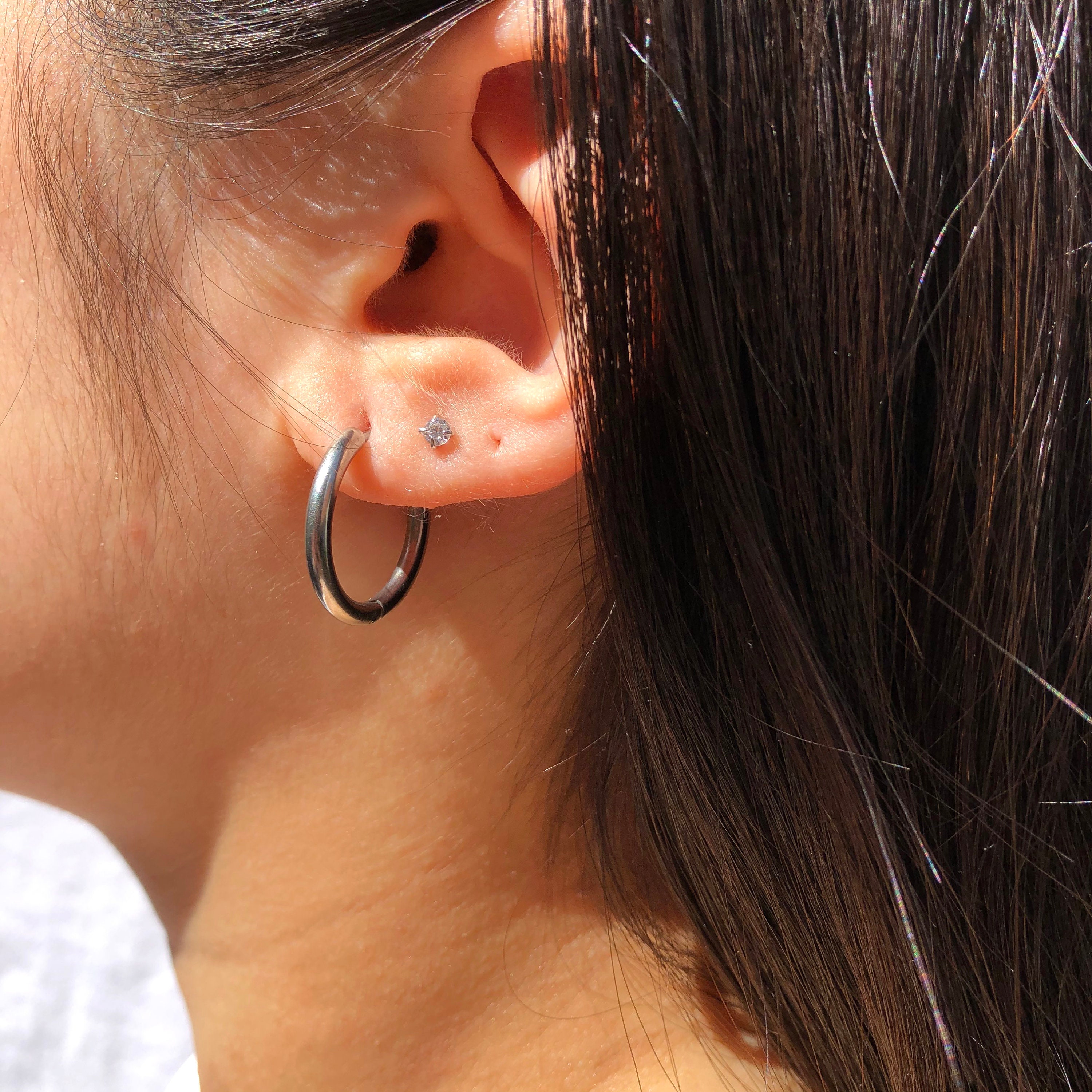 Gold or Silver 20mm Hoop Earrings / Small Tube Lightweight - Etsy UK
