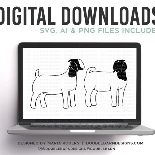 Boer Doe Set Digital Download SVG PNG AI Show Goat - Etsy
