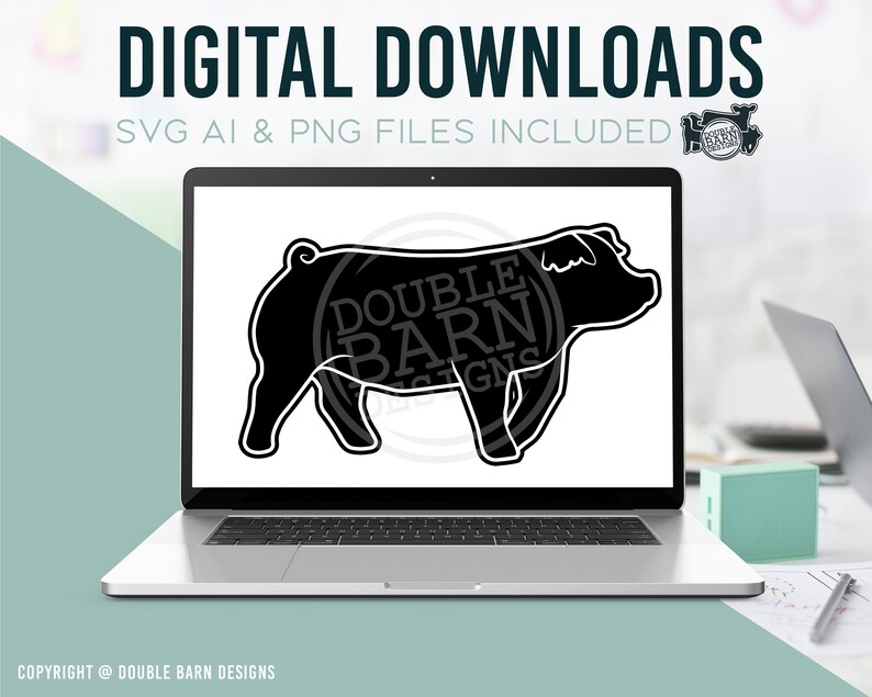Duroc Show Pig Silhouette Digital Download SVG PNG AI | Etsy