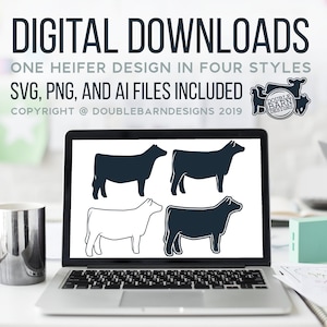 NEW! | Show Heifer Profile Designs | Bundle of Digital Downloads | SVG ...