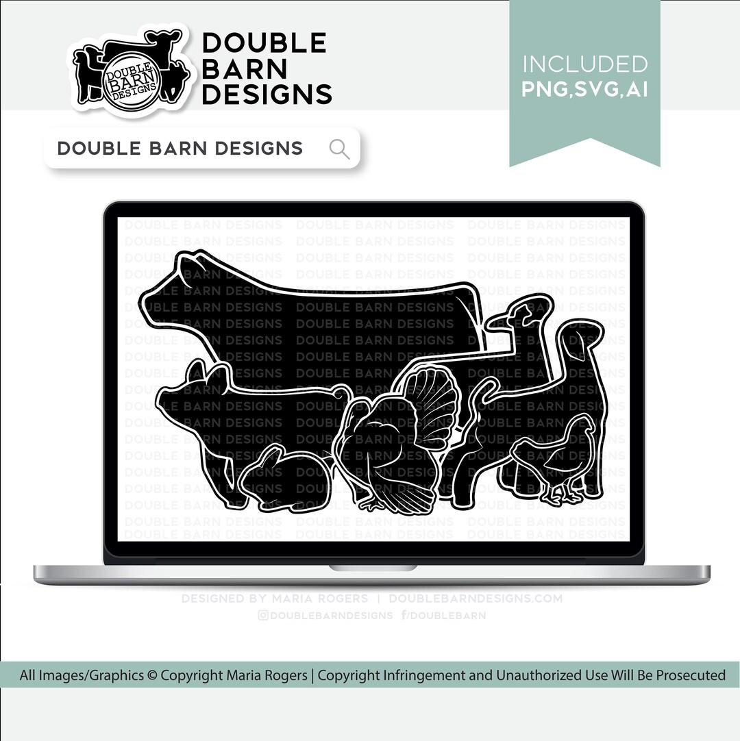 Show Livestock Set: Steer, Lamb, Goat, Pig, Chicken, Rabbit, Turkey ...