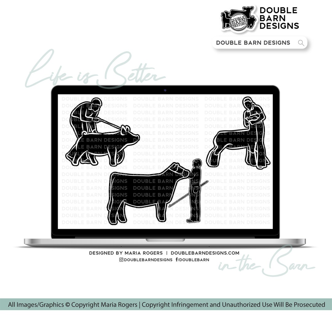 Livestock Showman Graphics Bundle: Pig, Cattle, Lamb (digital Download ...