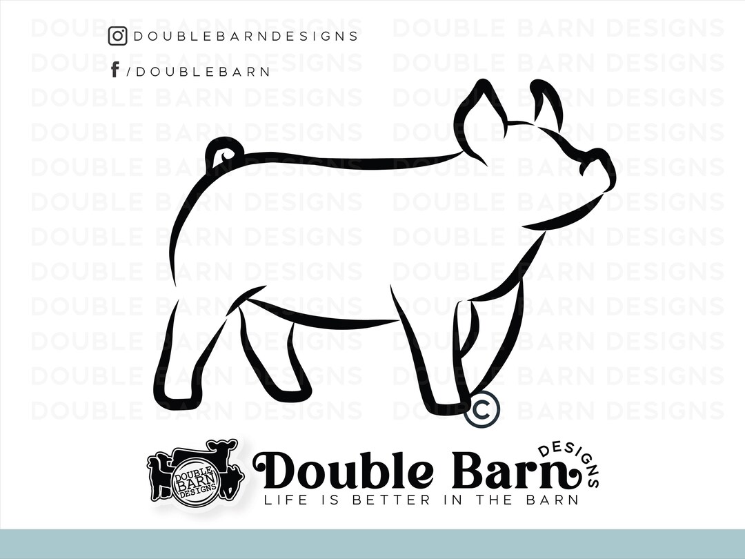 Line Art Pig Design: 4-H FFA Show Pig (digital Download) - Etsy