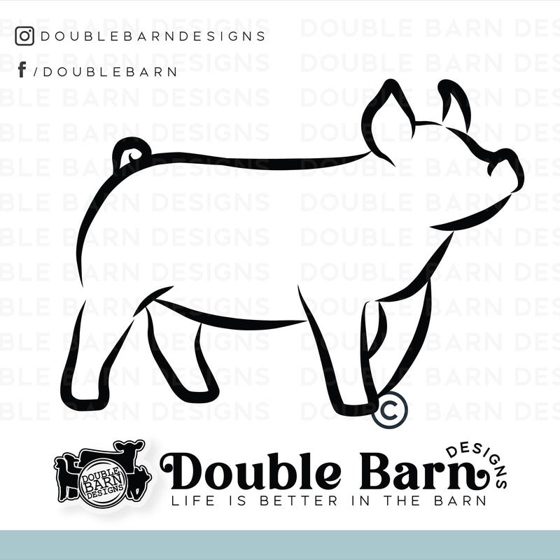 Line Art Pig Design - Etsy