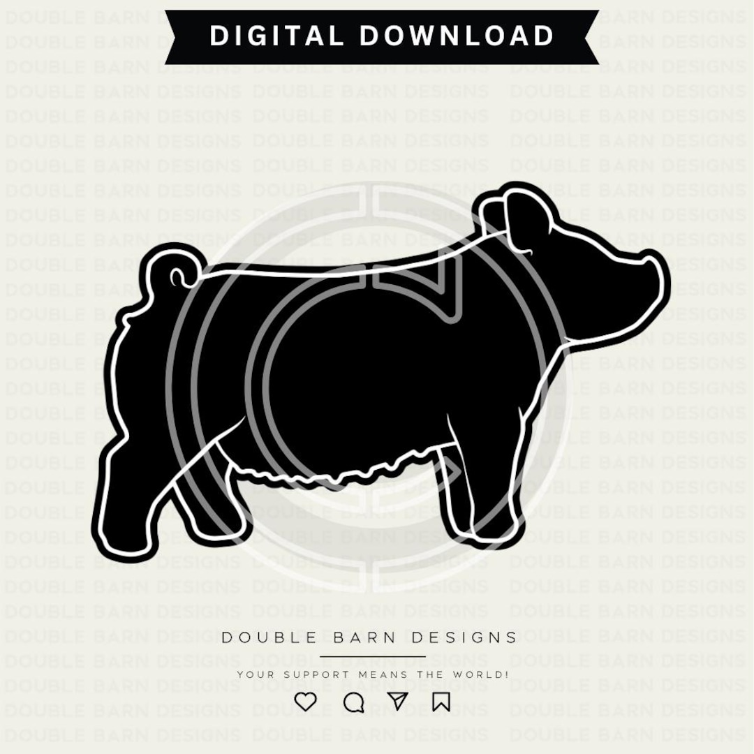Bred Sow Show Pig Silhouette Digital Download - SVG - PNG - AI - Etsy