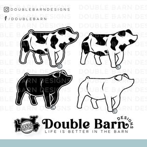 Pig Breeds Clipart: Spot, Duroc, Chester Designs (SVG, PNG, Ai Digital ...