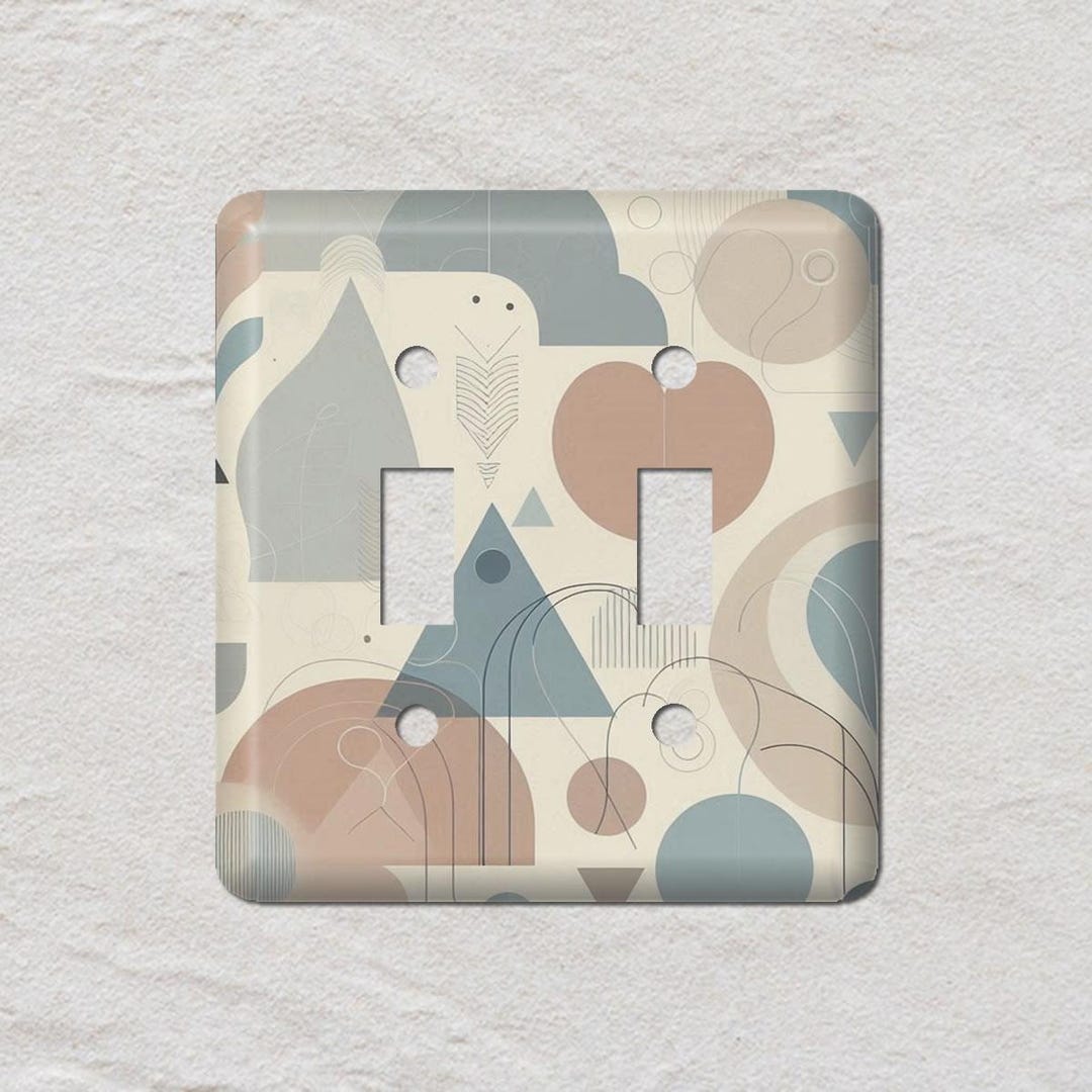 Brown Retro Shapes Metal Light Switch Cover, Oversized Wall Plates, UL ...