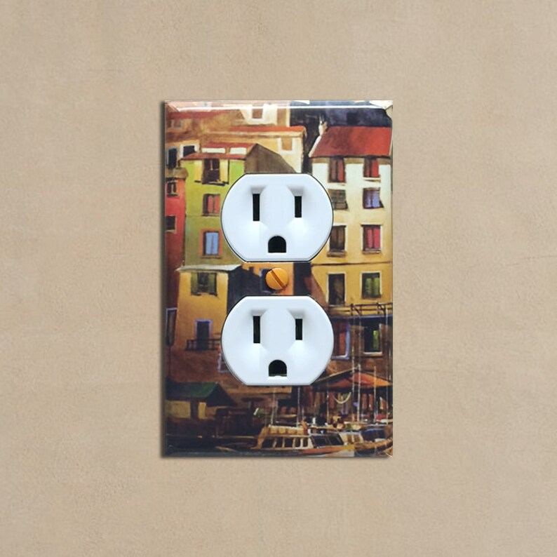 Mediterranean Village Light Switch Plate Covers Home Decor | Etsy