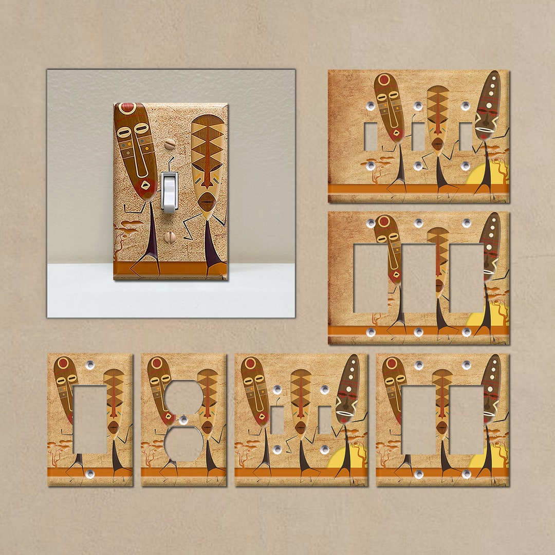African Theme 3 Light Switch Covers, Wall Plate Covers, Light Switch ...