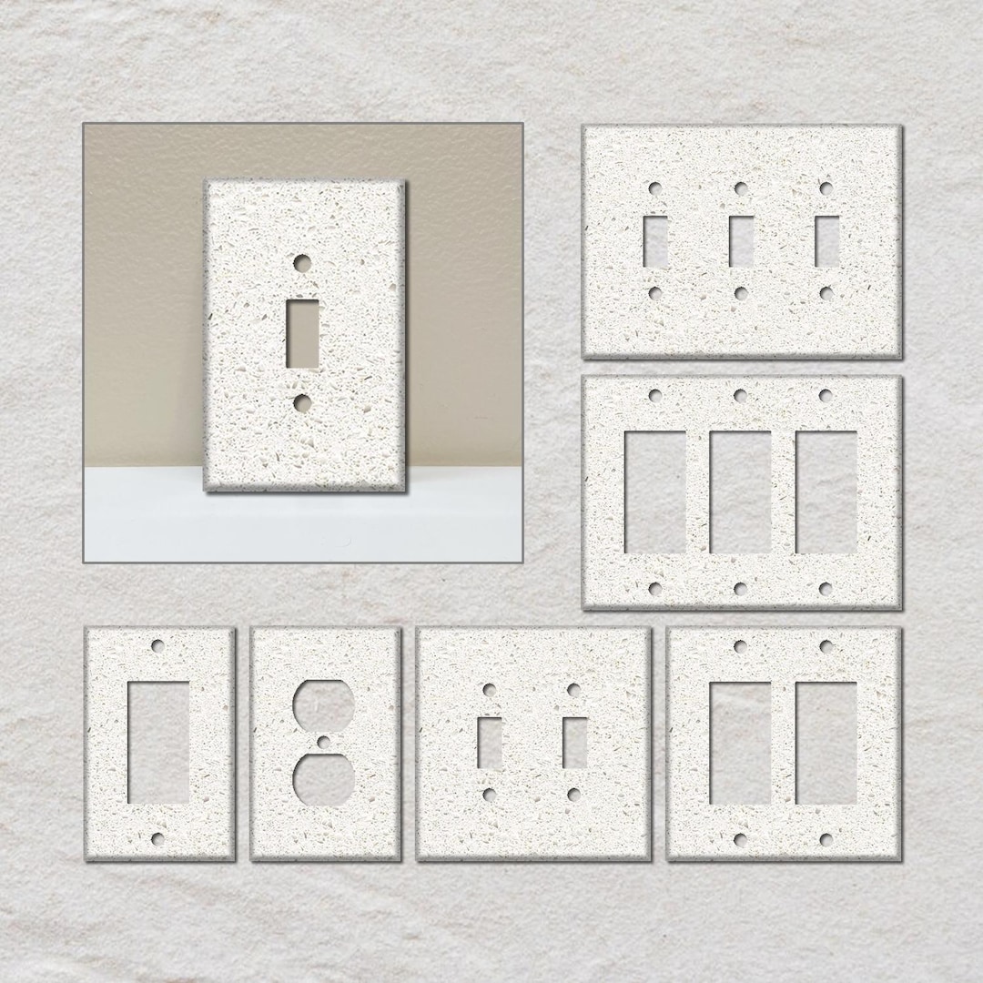Faux Quartz Pattern 4 UV Printed Light Switch Covers, Wall Plate Covers ...