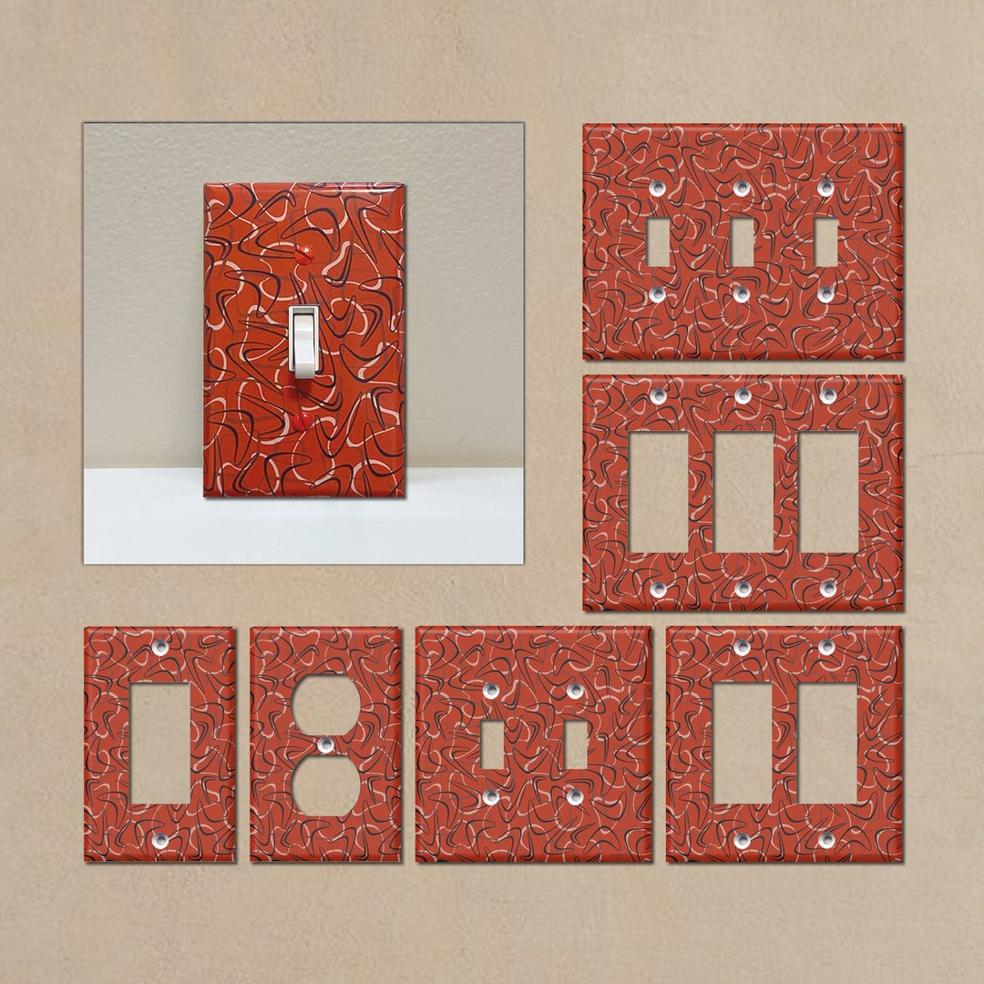 Boomerang Loops Red Light Switch Covers, Wall Plate Covers, Light ...