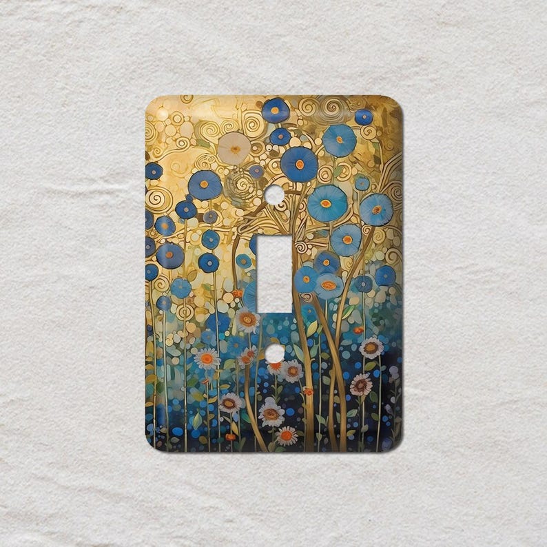 Blue Gold Flowers Gustav Klimt, Art Nouveau, Light Switch Cover ...