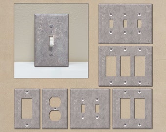 Faux Marble Pattern 4 Light Switch Covers, Wall Plate Covers, Light ...