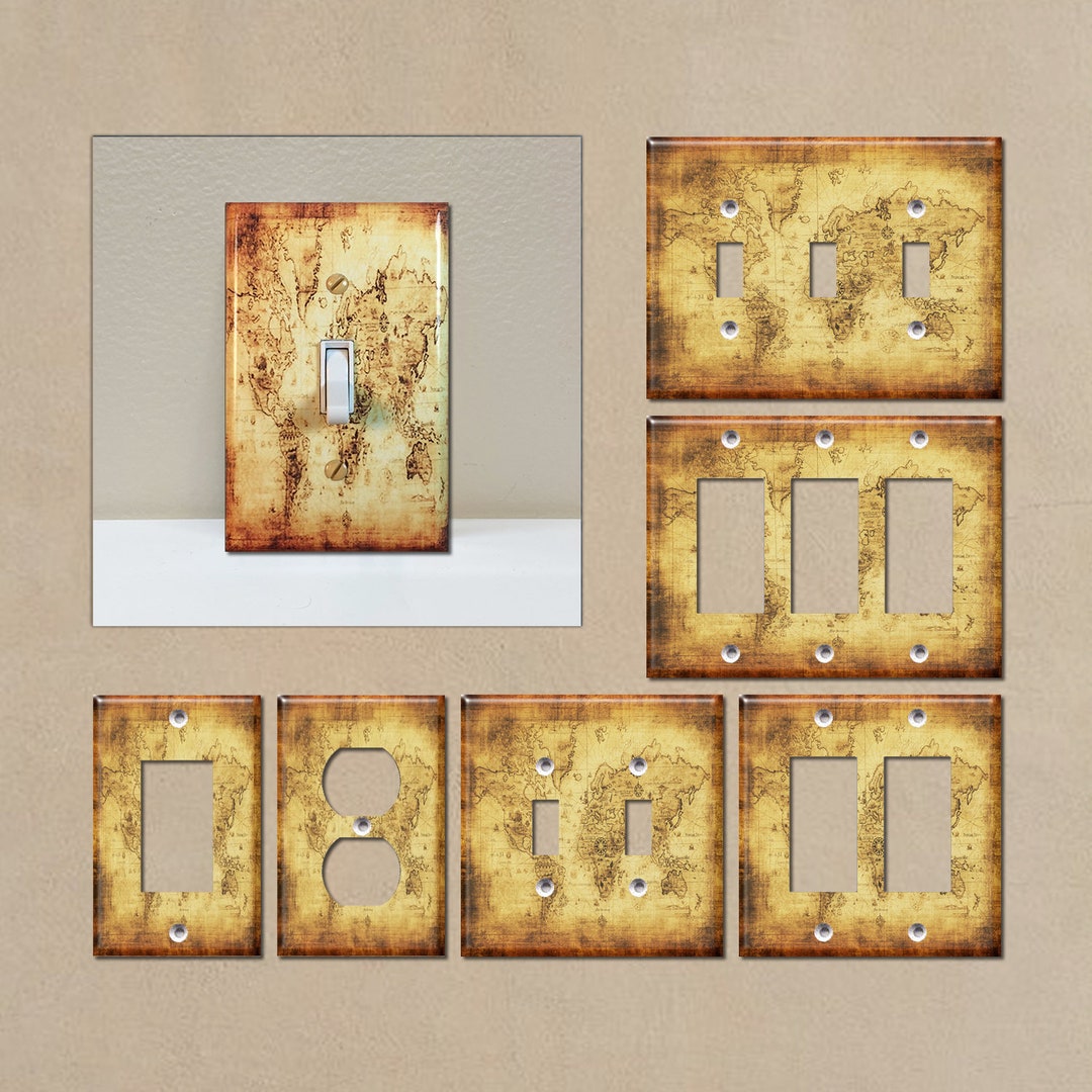 Old World Map 2 Light Switch Plate Covers Home Decor Outlet - Etsy