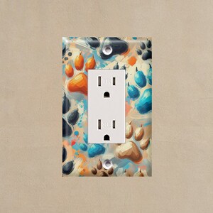 Colorful Paw Prints Light Switch Covers, Wall Plate Covers, Light ...