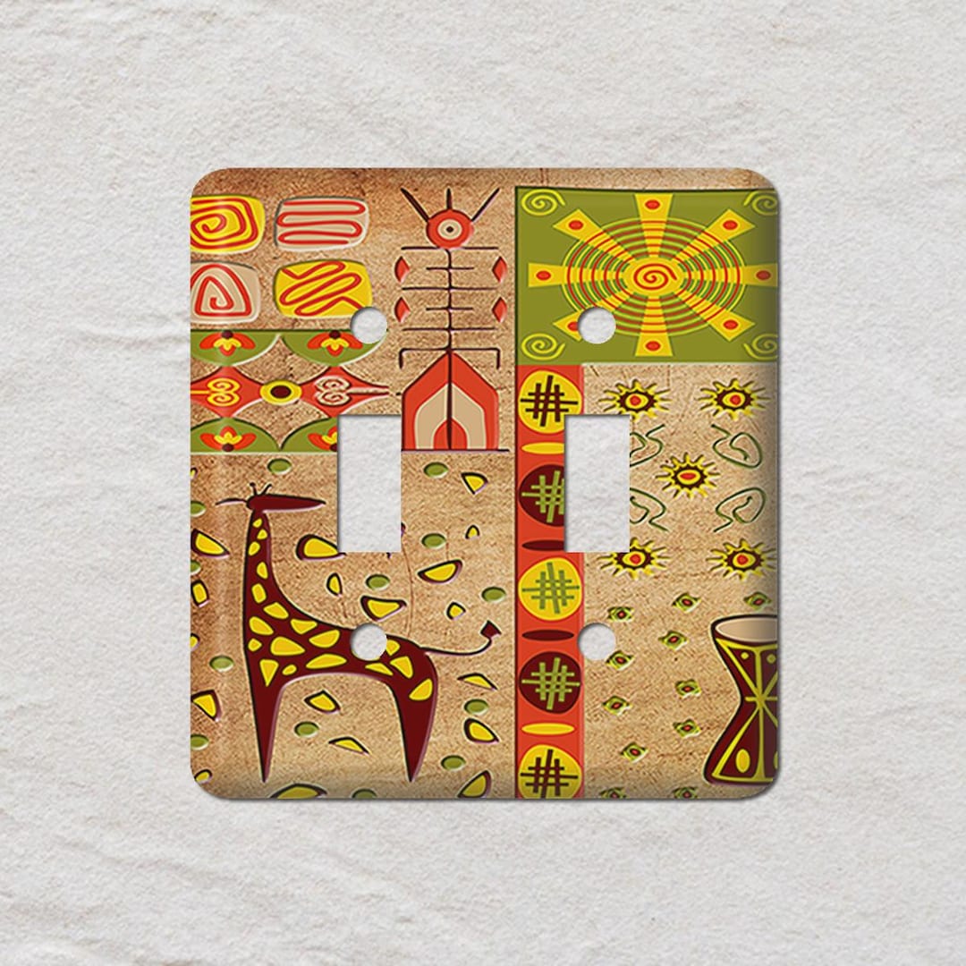 African Theme Metal Light Switch Cover, Oversized Wall Plates, UL ...