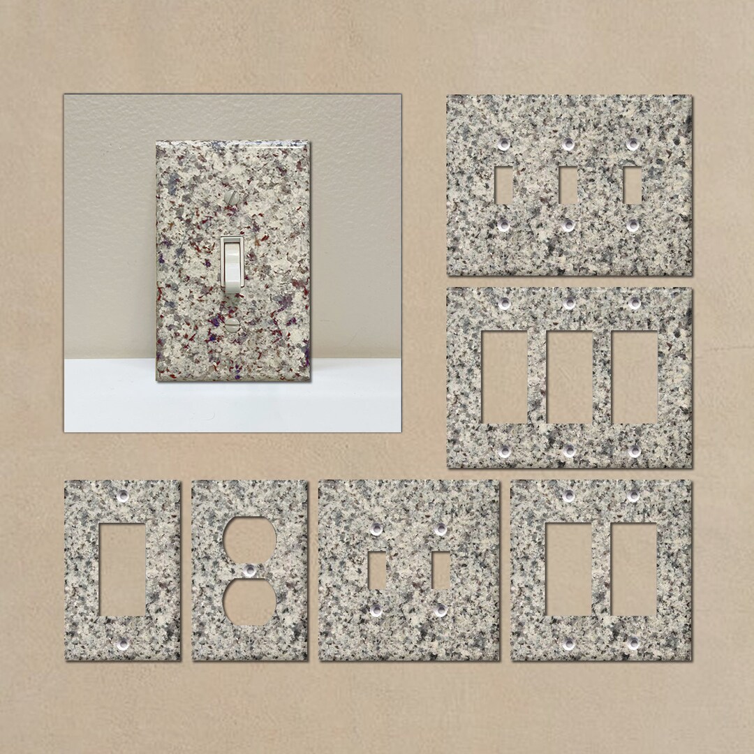 Faux Granite Pattern 3 Light Switch Covers, Wall Plate Covers, Light ...