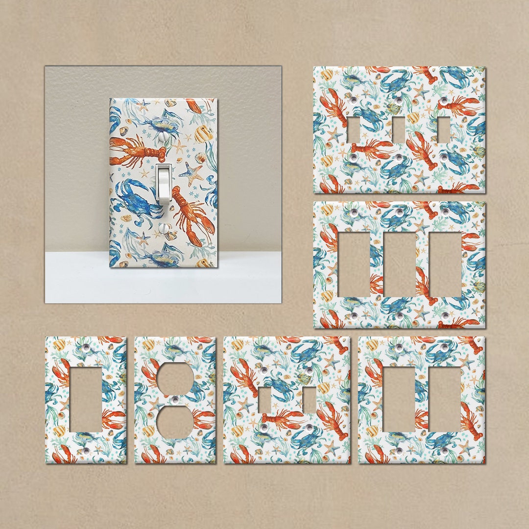 Crabs and Lobsters Light Switch Covers, Wall Plate Covers, Light Switch ...
