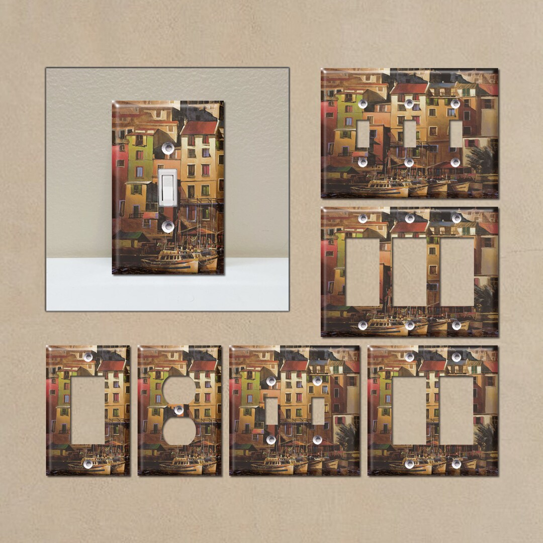 Mediterranean Village Light Switch Covers, Wall Plate Covers, Light ...