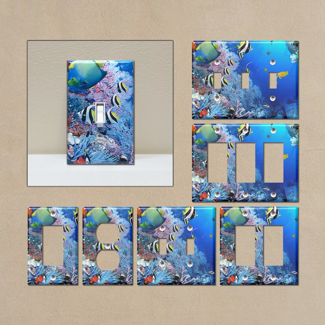 Tropical Ocean Fish 1 Light Switch Covers, Wall Plate Covers, Light ...