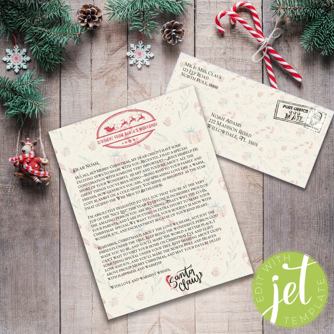 Personalized Christian Santa Letter With Envelope: A Faith-filled ...