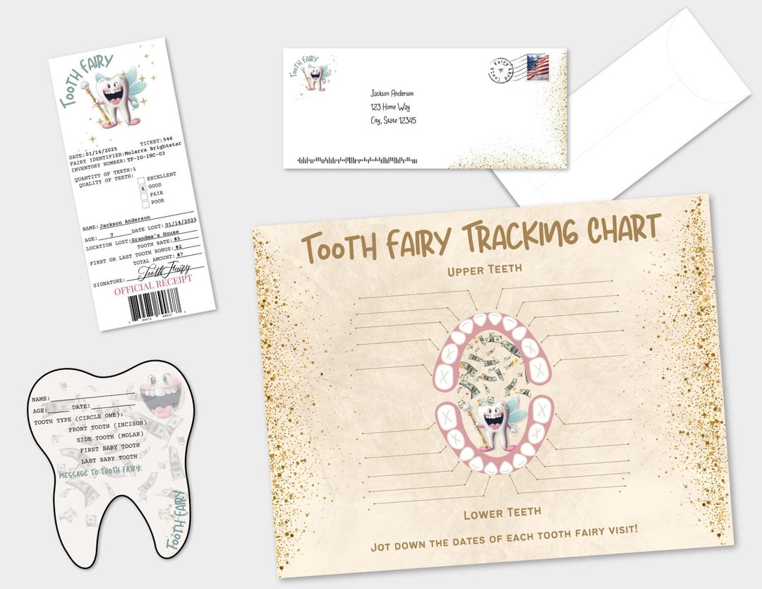 Tooth Fairy Keepsake Kit: Personalized Receipts & Tracking (digital ...