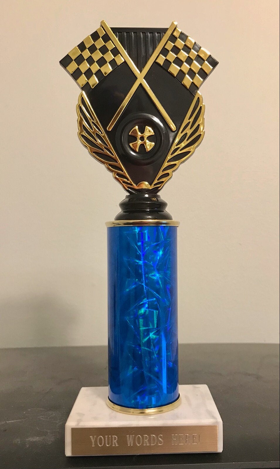 10 Racing Checkered Flags Trophy Personalized Free - Etsy
