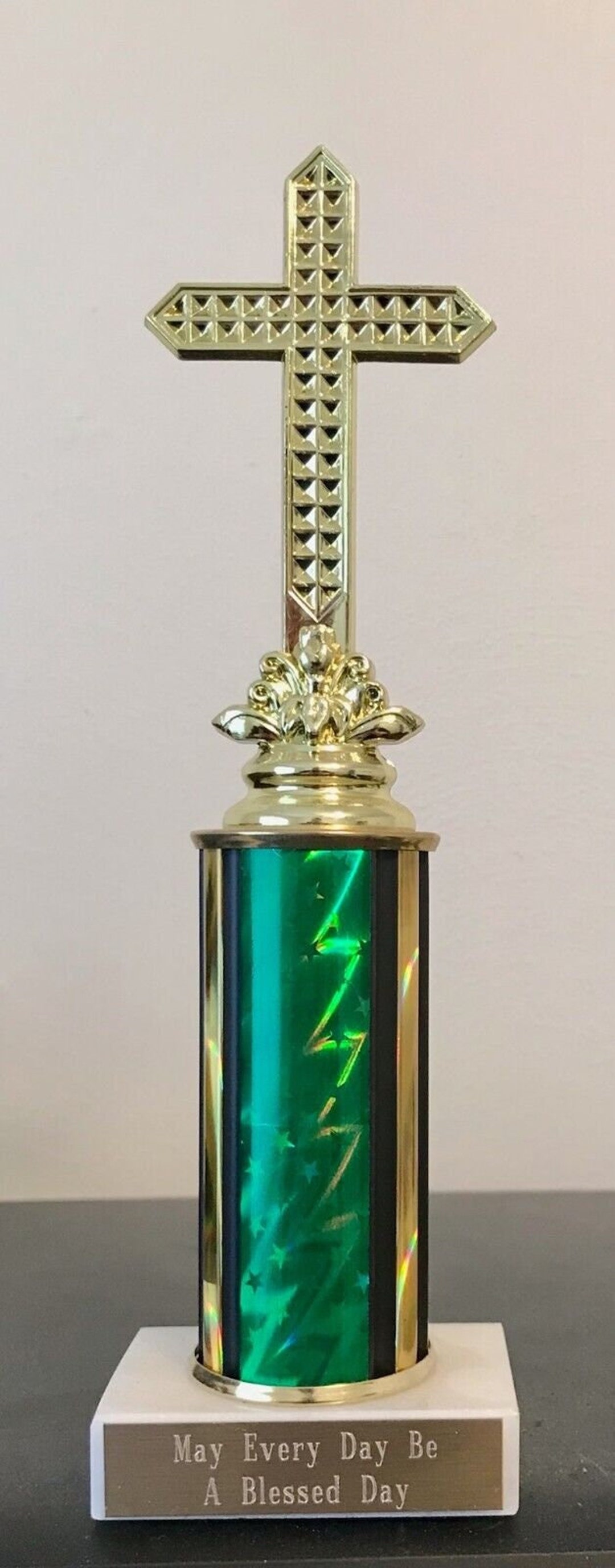 9.75" Gold Cross Trophy Personalized Free - Etsy